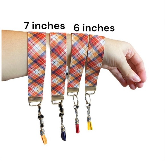 Hand Crafted | Accessories | Fall Plaid Colors Faux Leather Keychain ...